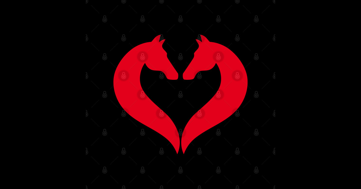 I love horse riding, heart with horse heads - I Love - Magnet | TeePublic