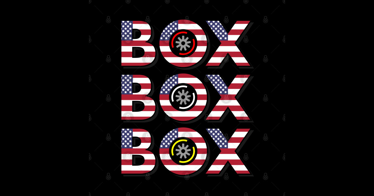 "Box Box Box" F1 Tyre Compound American Flag Design - F1 - Sticker ...