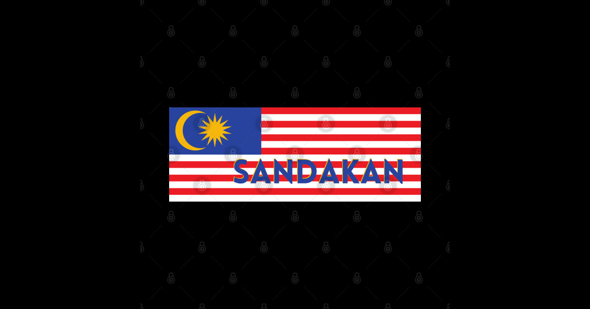 Sandakan City in Malaysian Flag - Malaysian Flag - Sticker | TeePublic