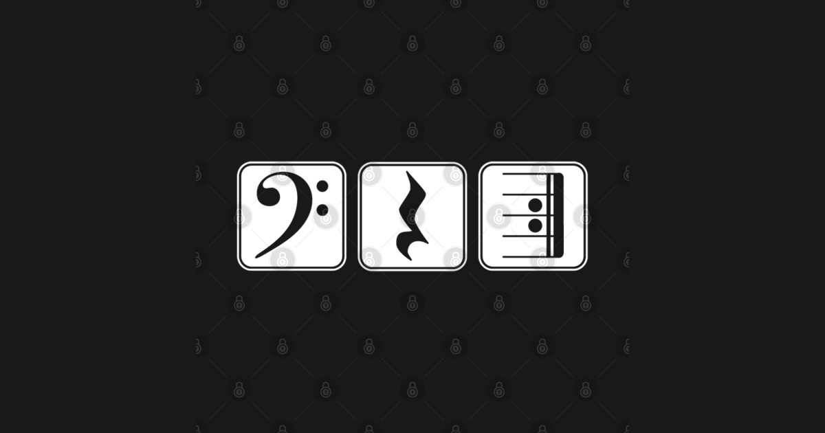 Play Rest Repeat Bass Clef Graphic - Bass Clef - T-Shirt | TeePublic