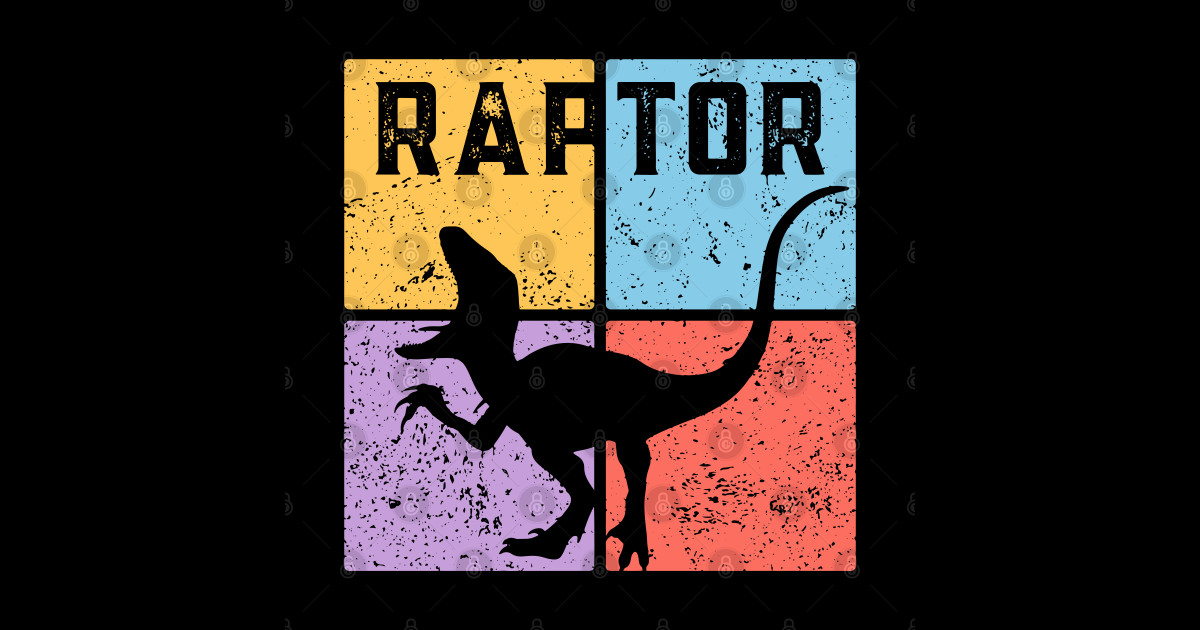 Retro Geometric Raptor Pop Art - Raptor - Sticker | TeePublic