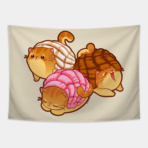 Kawaii Concha Cats - Concha - Tapestry | TeePublic
