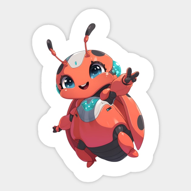 Cute Space Ladybug - Cute Ladybug - Sticker | TeePublic
