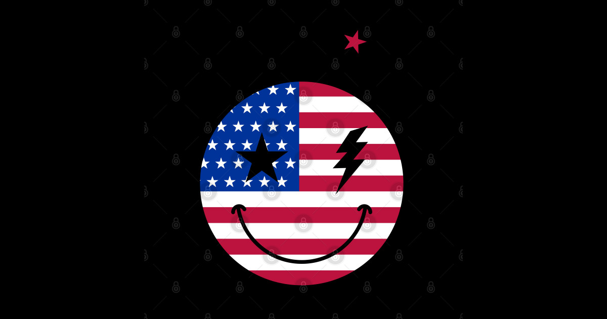 America Smiley Face - America Smiley Face - Sticker | TeePublic