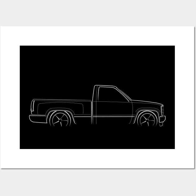 1990 Chevy C/K Stepside - profile stencil, white - Chevy Ck - Posters ...