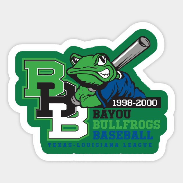 Bayou Bullfrogs Baseball - Baseball - Sticker | TeePublic