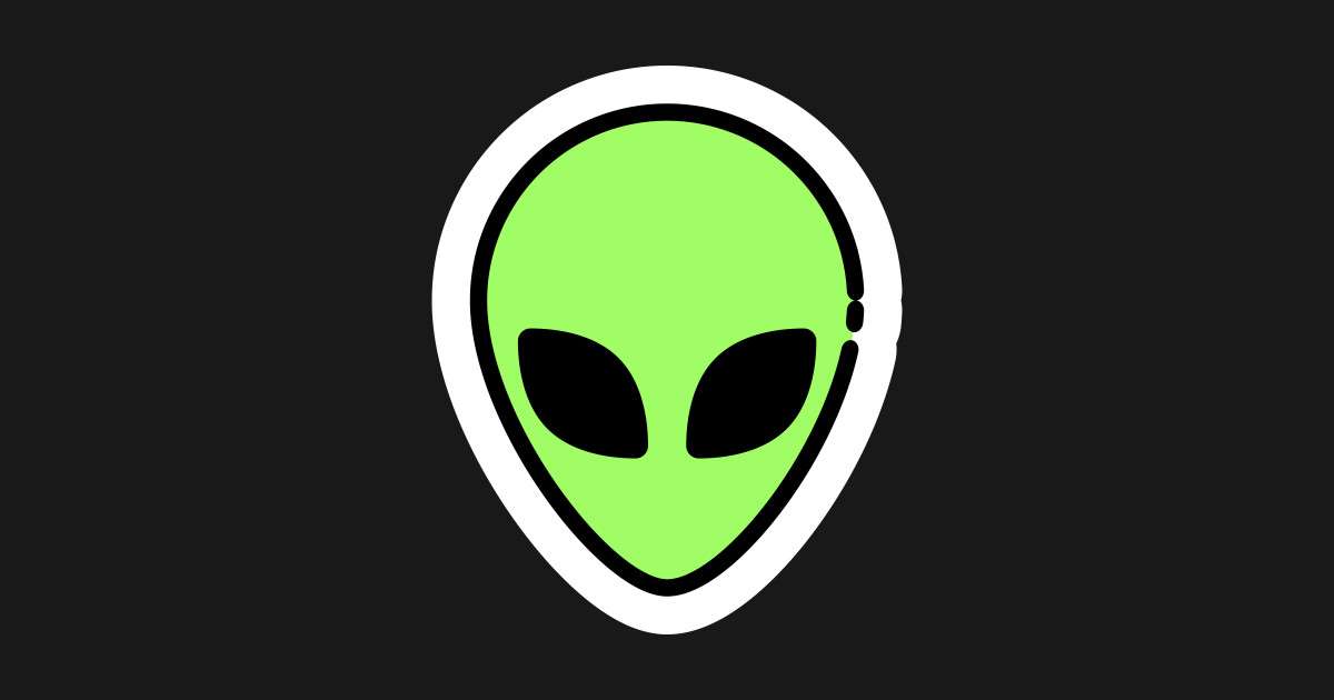 Alien Face // Line Art Sticker - Alien Face - T-Shirt | TeePublic
