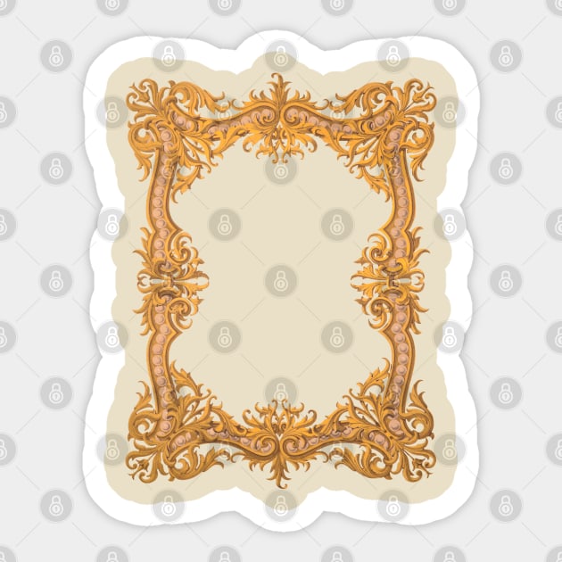 Retro Gold Frame - Golden - Sticker | TeePublic