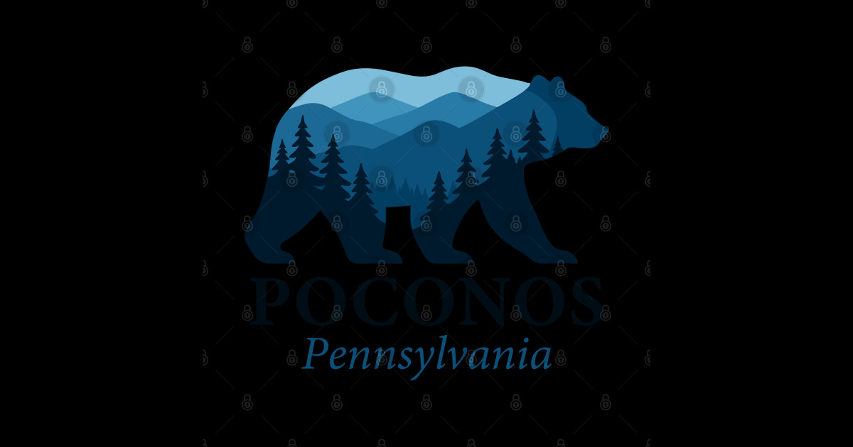 Poconos Bear – Mountain Wildlife Design from Pennsylvania - Poconos ...