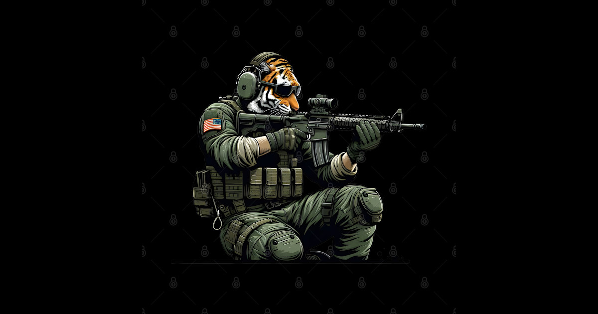 Tactical Tiger - Tiger - Sticker | TeePublic