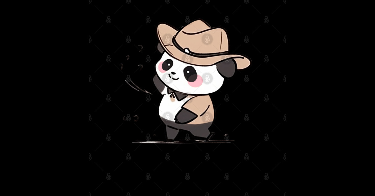 Ni Haody Cute Panda with Cowboy Hat | Chinese Howdy Pun | Kawaii Panda ...
