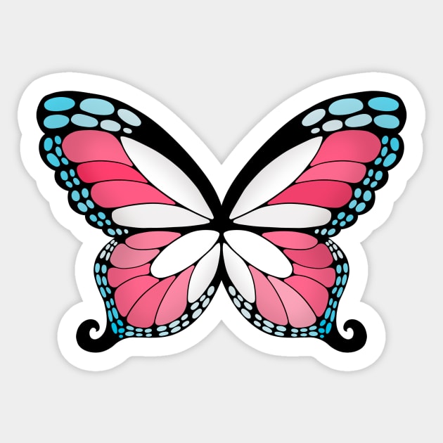 Butterfly Wings Trans Pride Flag - Pride - Sticker | TeePublic