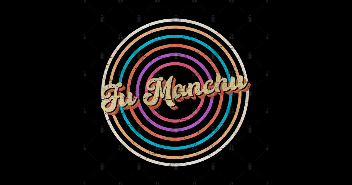 vintage circle line color Fu Manchu - Fu Manchu - Sticker | TeePublic