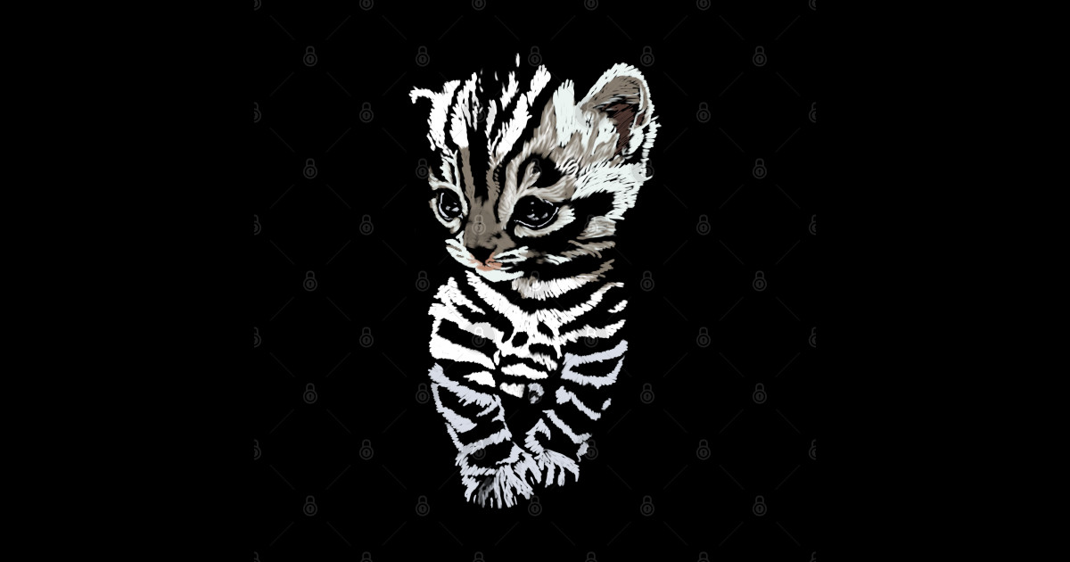 "Striped Kitten" Jamie's Hand-Drawn Cat Collection - Cat - Sticker ...