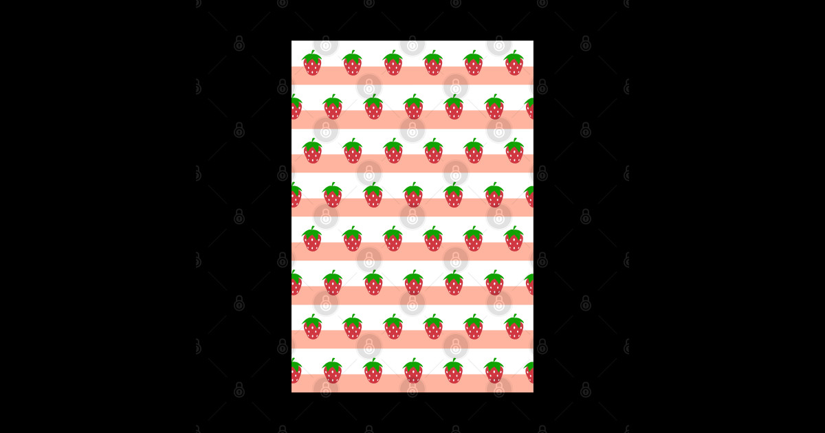 Striped Strawberry Pattern - Strawberry Pattern - Sticker | TeePublic