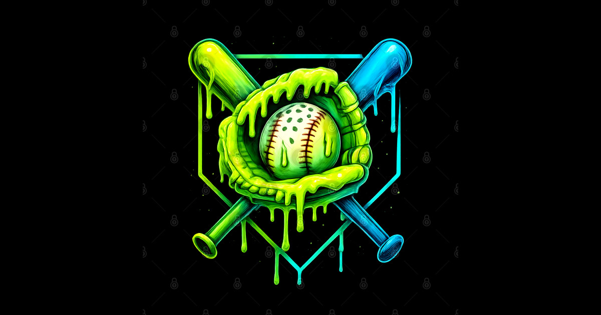 Baseball Drip For Boys Ice Cream Drip Youth Boys Baseball - Baseball ...