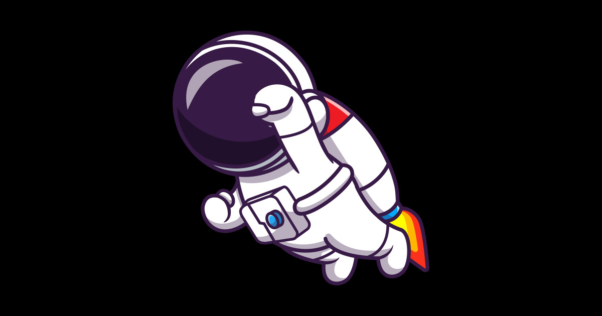 Astronaut Flying With Rocket Cartoon Astronaut Flying With Rocket