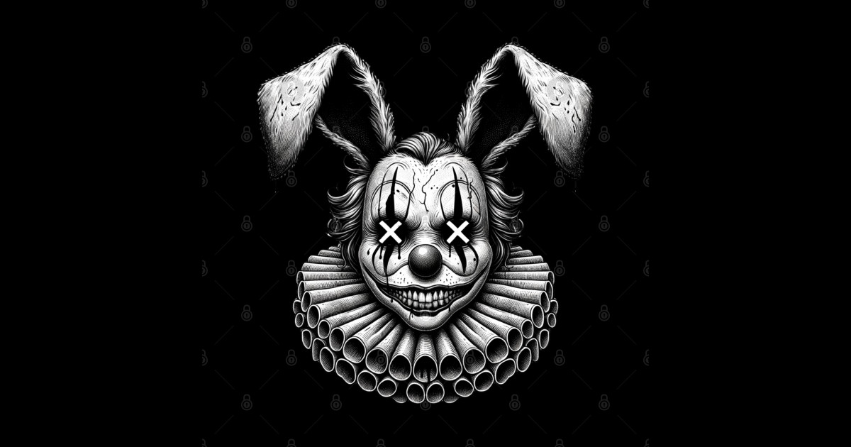 Nightmare Bunny Clown Clowncore Goth Weirdcore - Bunny Rabbit - Posters ...
