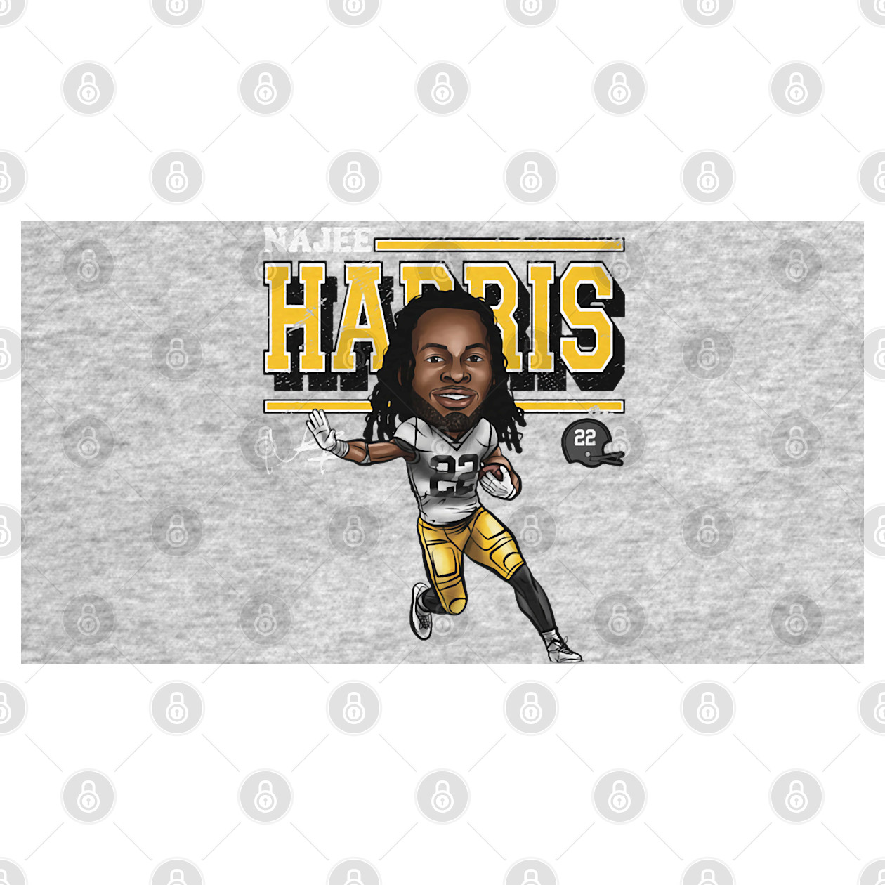 Najee Harris Pittsburgh Cartoon - Najee Harris - T-Shirt | TeePublic