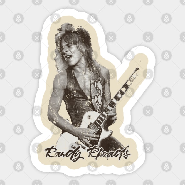 Retro Vintage Aesthetic - Randy Rhoads - Randy Rhoads - Sticker | TeePublic
