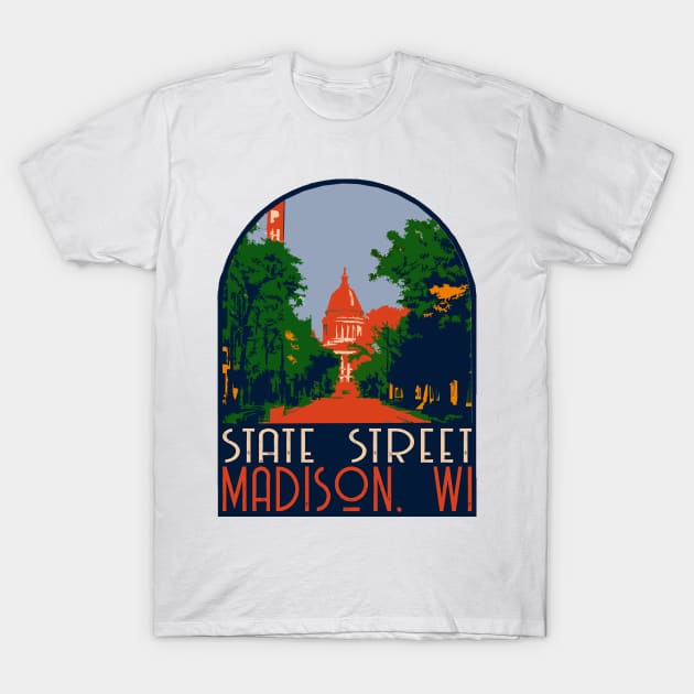 State Street Madison Decal - Madison - T-Shirt | TeePublic