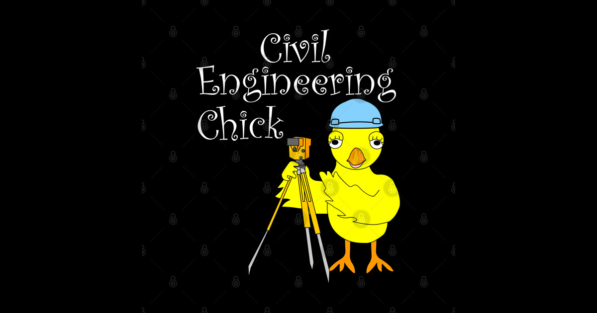 Civil Engineering Chick White Text - Civil Engineering - Sticker ...