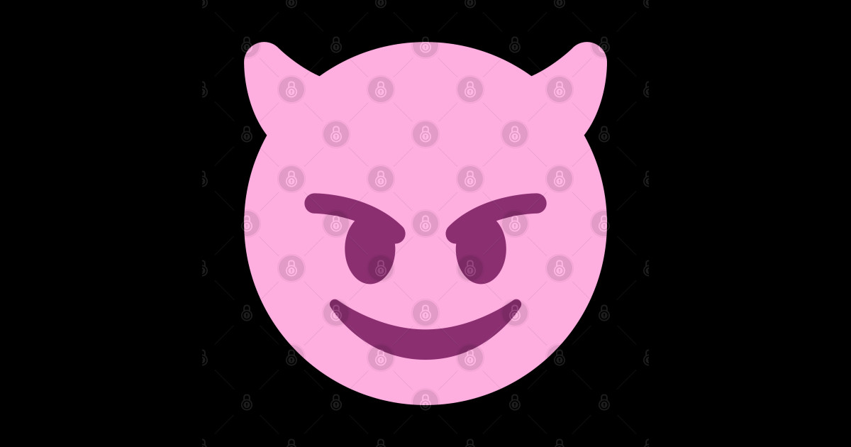 Pink devil emoji - Devil Emoji - Sticker | TeePublic