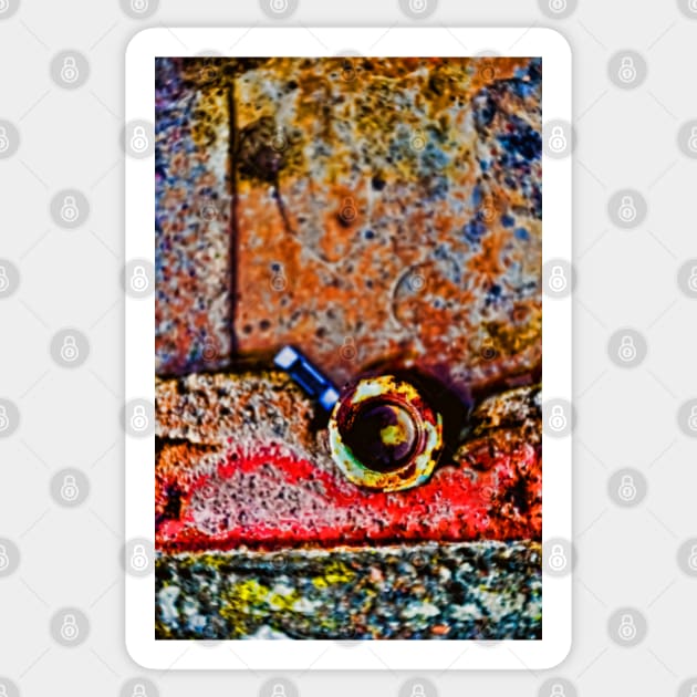 A piece of rusty metal, abstract photo art - Metal - Sticker | TeePublic