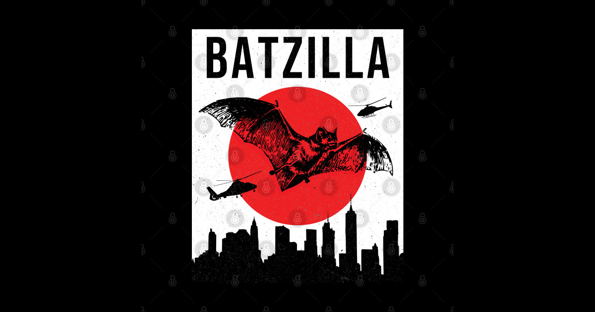 Vintage Retro Kaiju Bat Batzilla - Godzilla - Magnet | TeePublic