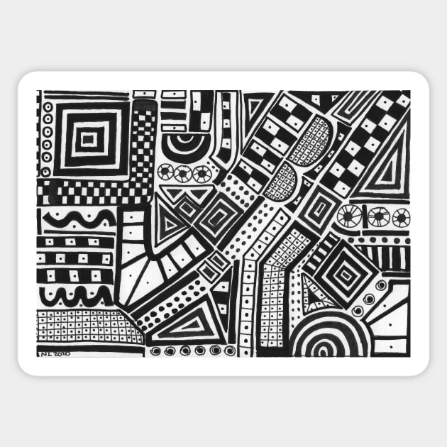 Ethnic black and white pattern - Ethnic - Sticker | TeePublic