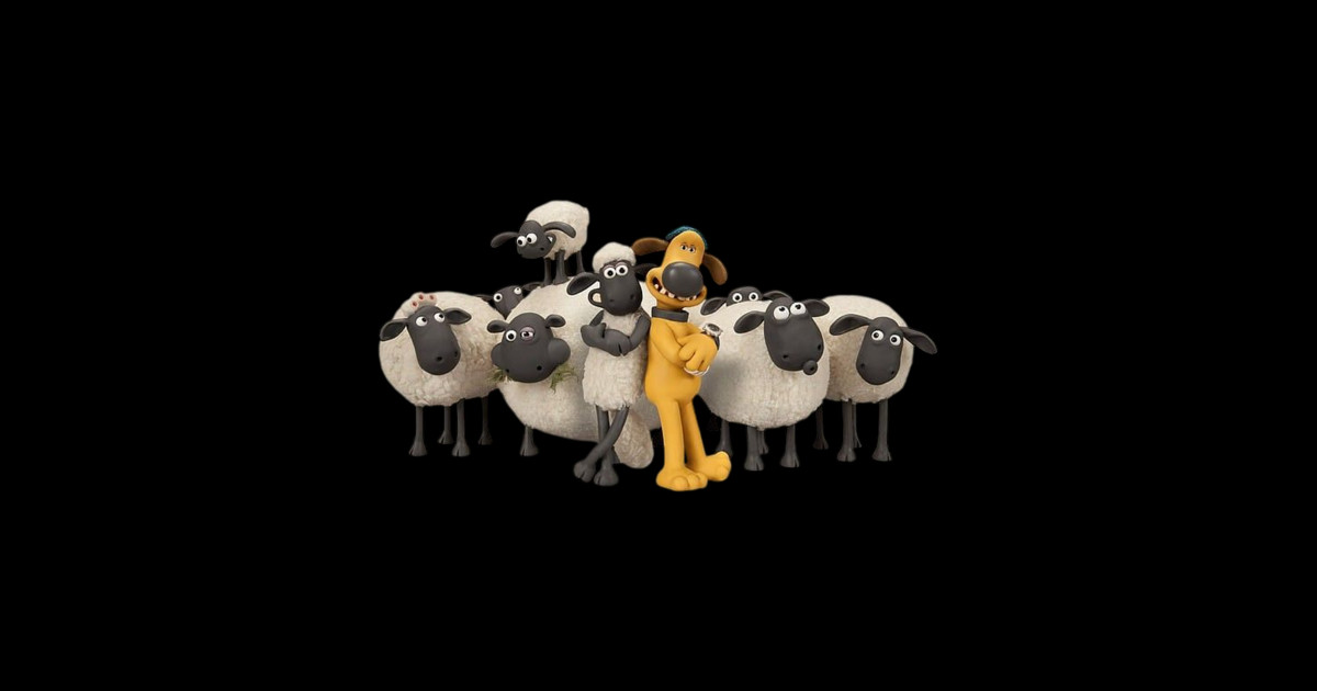 Shaun the Sheep Flock and Bitzer - Shaun The Sheep - Sticker | TeePublic