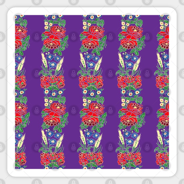 Slavic folklore ribbons purple - Czech Folklore - Sticker | TeePublic