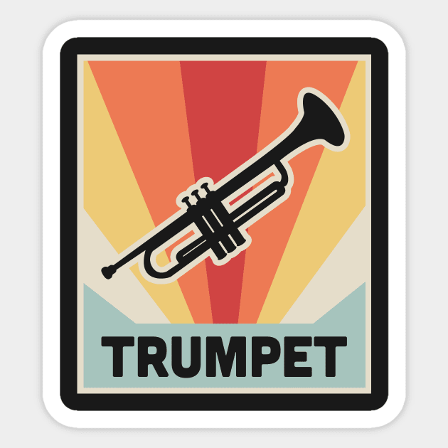 Vintage Style TRUMPET Poster - Trumpet - Sticker | TeePublic