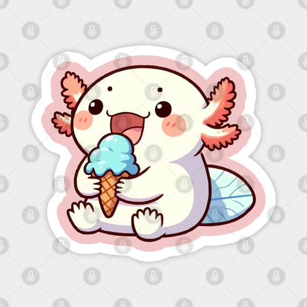 axolotl blue ice cone - Axolotl Funny - Magnet | TeePublic