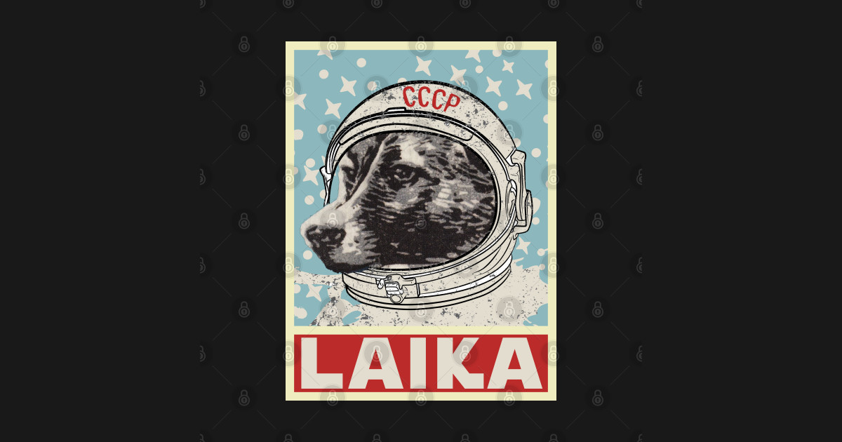 Astronaut Laika Dog cccp - Laika Space Traveler Dog - Sticker | TeePublic