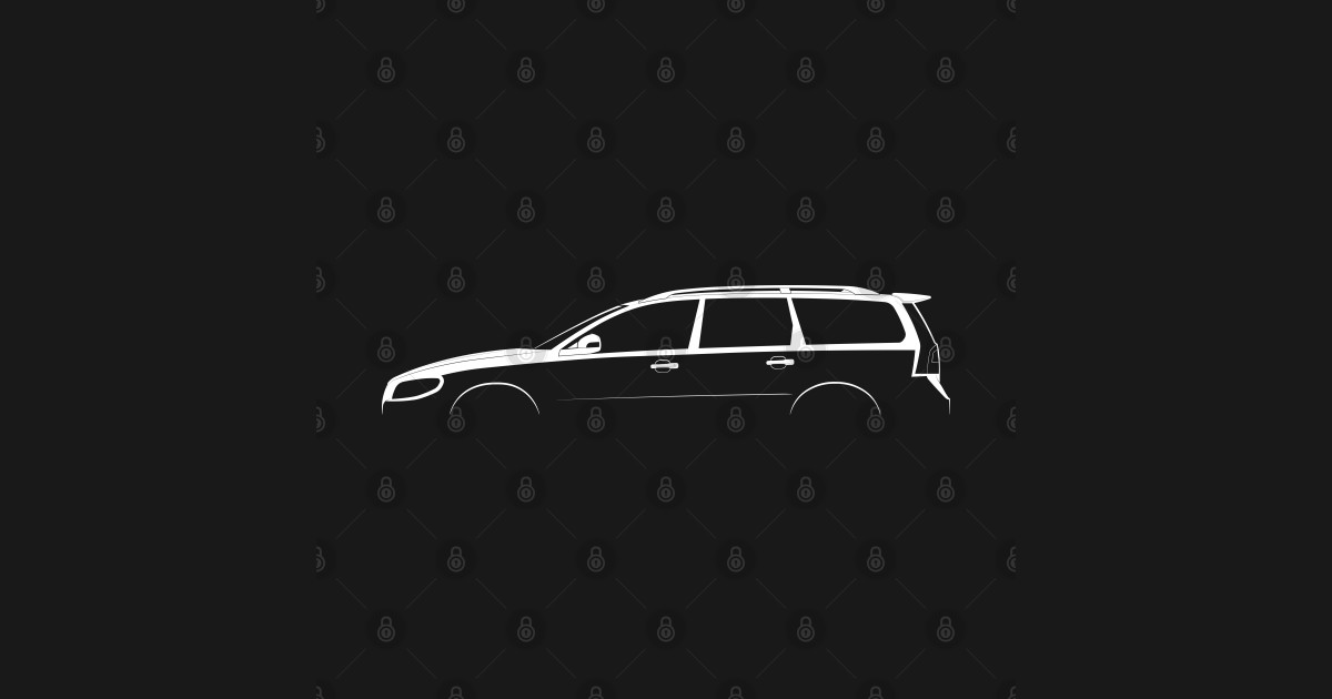 Volvo V70 R-Design (2008) Silhouette - Volvo V70 - T-Shirt | TeePublic