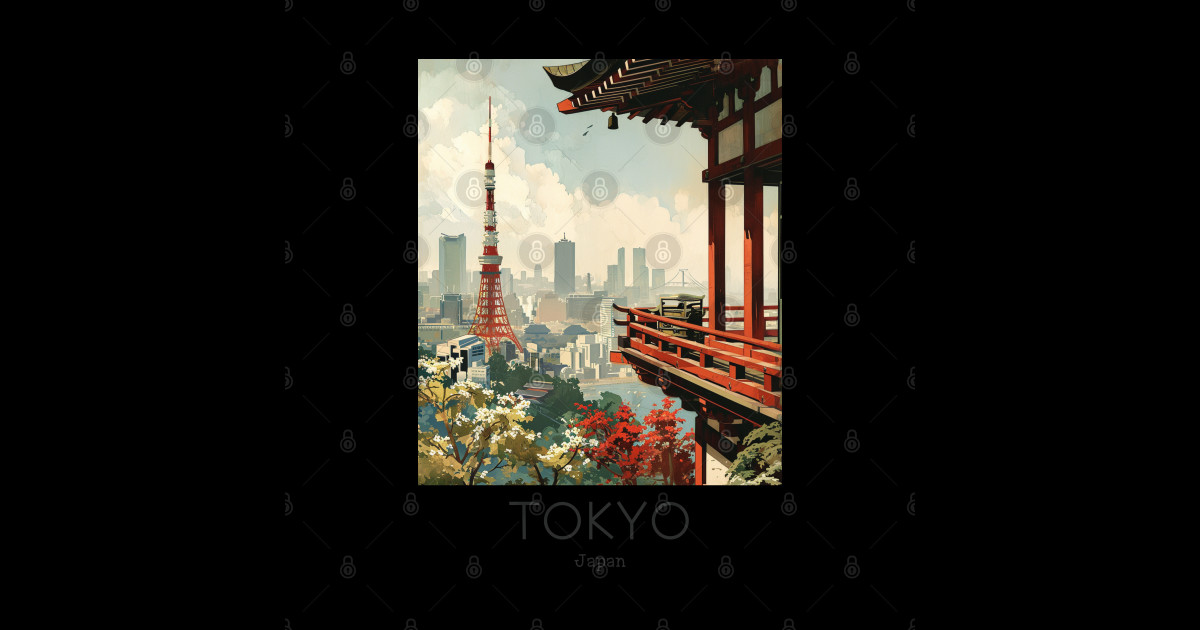 A Vintage Travel Illustration of Tokyo - Japan - Tokyo - Posters and ...
