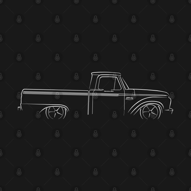 front/profile 1965 Ford F-100 - stencil, white - F 100 - T-Shirt ...