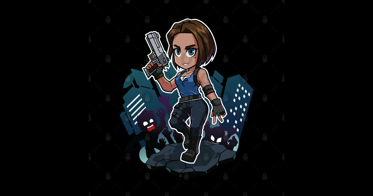 Jill Valentine v2 Chibi RE3 Remake - Jill Valentine - Sticker | TeePublic