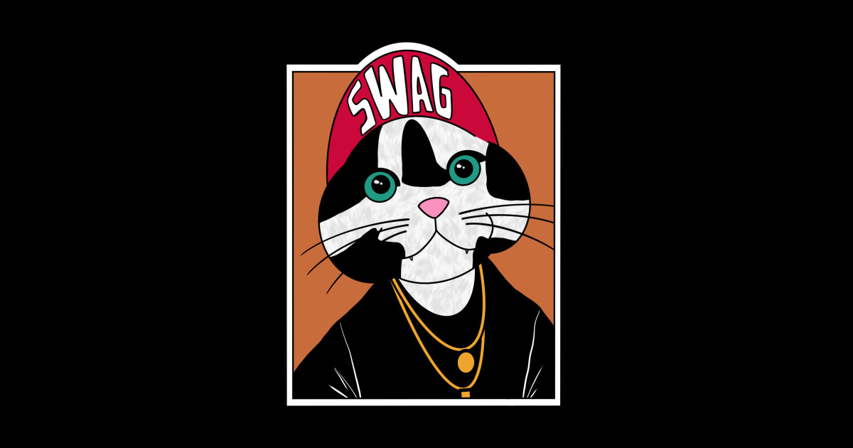 Swag Rapper Cat Character Cats Sticker Teepublic