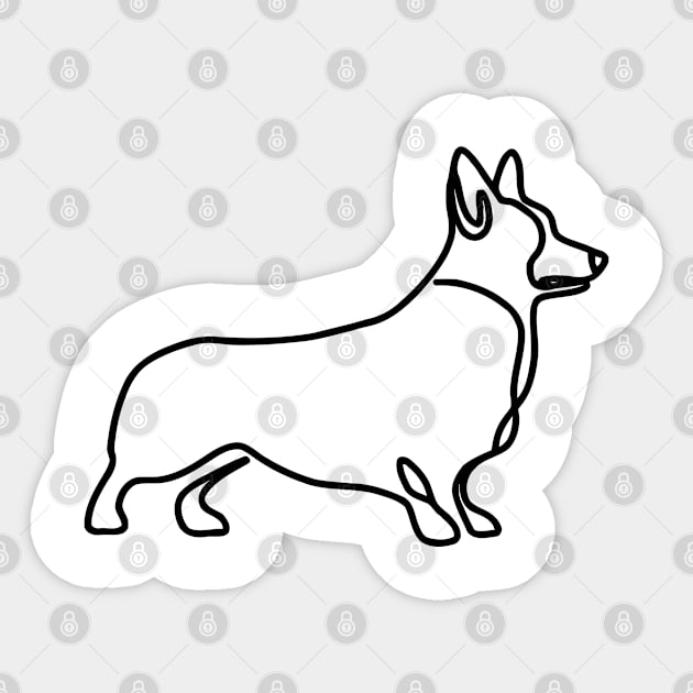 Corgi Line Drawing - Corgi - Sticker | TeePublic