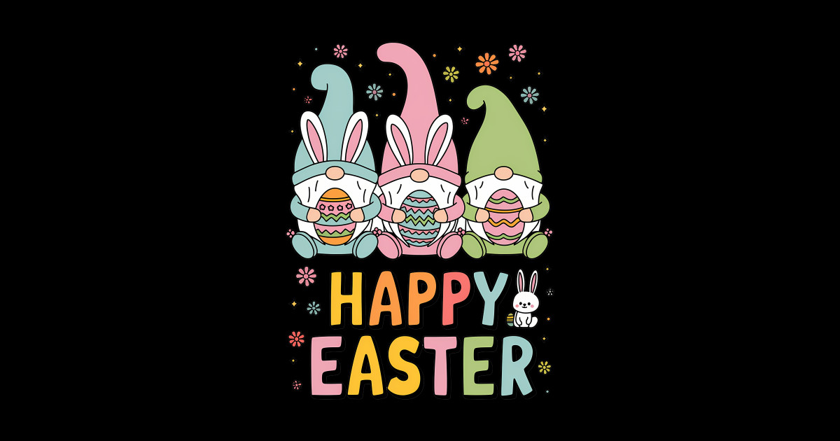 Happy Easter Day 2025 - Bunny Gnome Hug Easter Eggs - Happy Easter Day ...