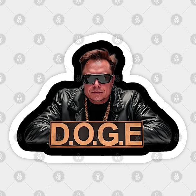 Elon Musk DOGE - Doge Department Of Government - Sticker | TeePublic
