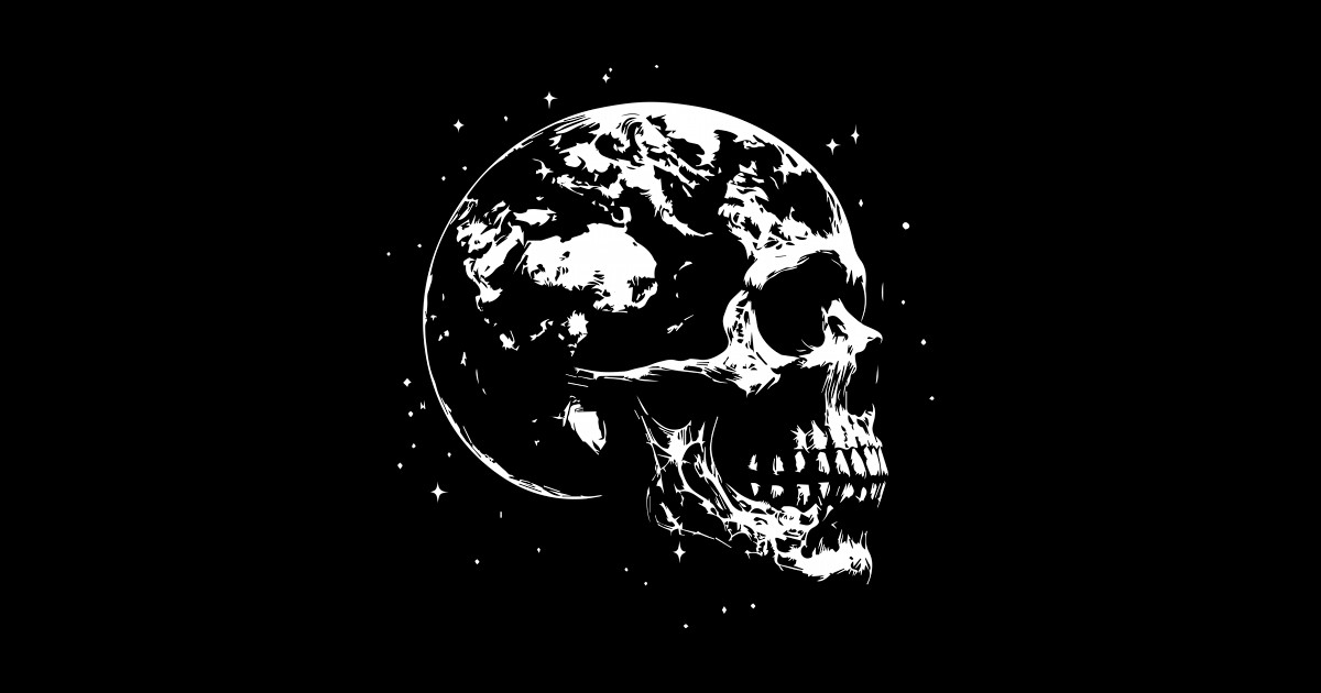 skull earth dying - Earth - Sticker | TeePublic