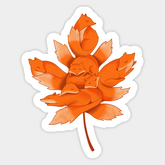 Fox leave - Fox - Sticker | TeePublic