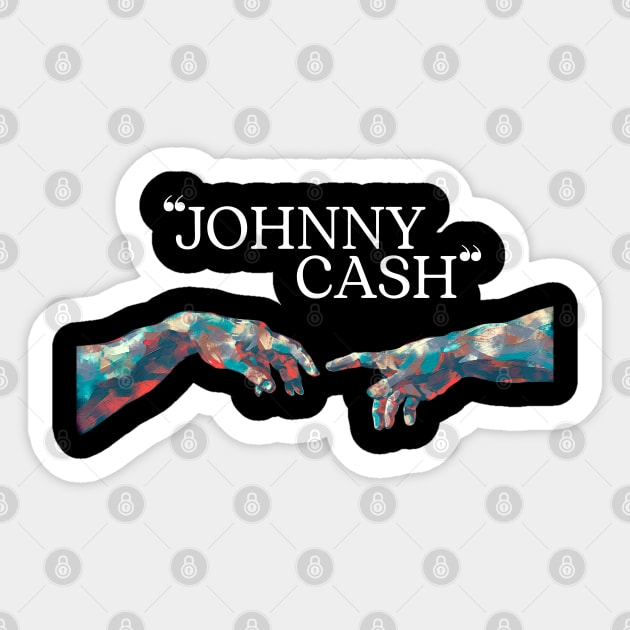 Johnny Cash // Hand Colour - Johnny Cash - Sticker | TeePublic