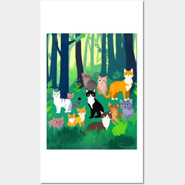 Gang of Cats, Felines in the Forest - Cats - Posters and Art Prints ...