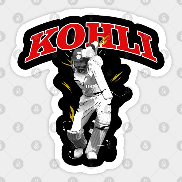 Virat Kohli action - Virat Kohlli - Sticker | TeePublic