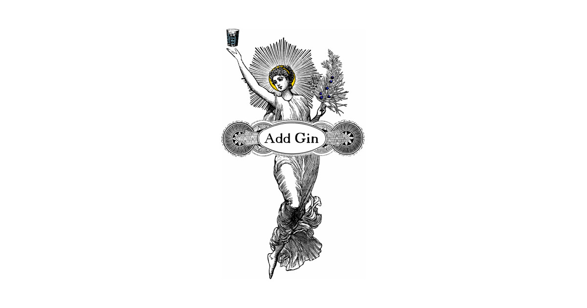 St. Genever - Vintage Illustration - Add Gin - Gin - T-Shirt | TeePublic