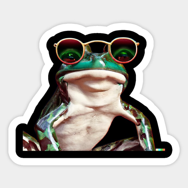 The Smart Frog - Frog Art - Sticker | TeePublic